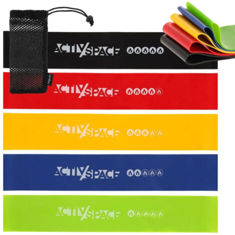 Juego de 5 mini bandas de fitness de látex + GRATIS