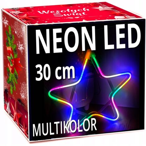 NEON STAR LED 30 cm Ventana DOBLE CARA Luces de árbol de Navidad luz ...