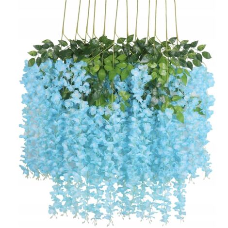 Guirnaldas de flores de glicina 12 piezas - azul claro