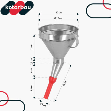 Embudo de metal galvanizado KOTARBAU® con punta de plástico, colador ...