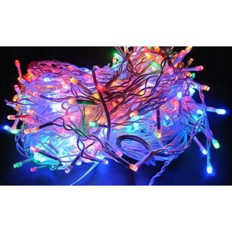 Cortina de luz de 300 LED de 14,5 m para exteriores, coloridas luces ...