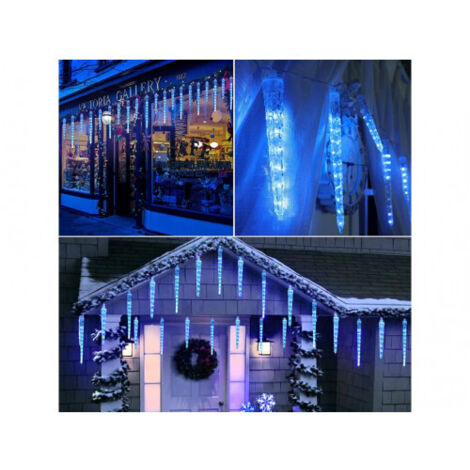 LUCES LED METEOR 8 CARÁMBANOS 50 CM - LUCES AZULES LLUVIA DE METEORIOS ...