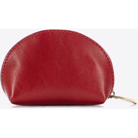 Monedero de piel semicircular para mujer Wittchen, color rojo y natural