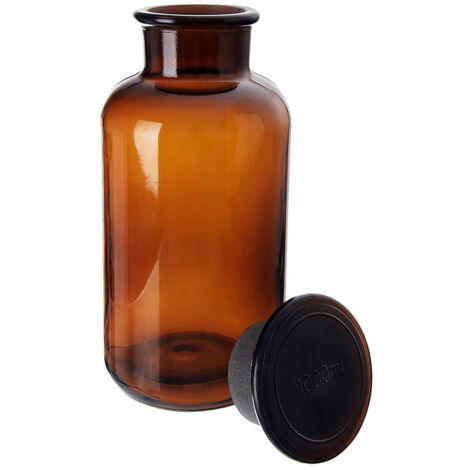 Recipiente de vidrio marrón para alimentos con tapón de corcho de ...