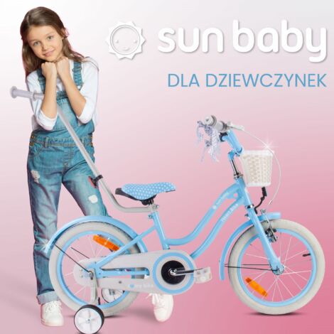 Bicicleta infantil 16 pulgadas para niñas, empujador, cesta, ruedas ...