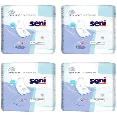 Almohadilla absorbente transpirable 90 cm x 60 cm Seni Soft Super Dry ...