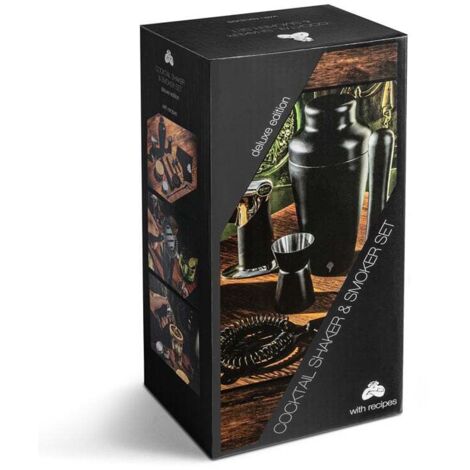Kit de barman 2 en 1 de lujo para preparar bebidas y ahumar whisky