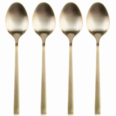 4 cucharas doradas para té, café, postres, cucharas pequeñas, juego de ...