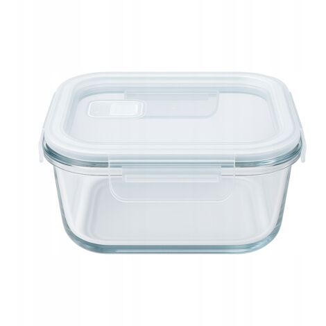 Recipiente de vidrio cuadrado de 800 ml para alimentos, cenas ...