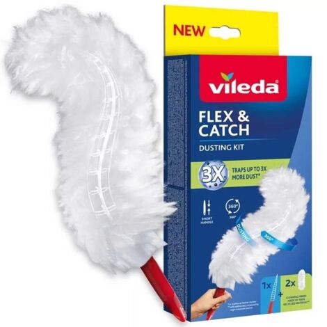 Plumero de mango corto Vileda Flex & Catch con 2 insertos