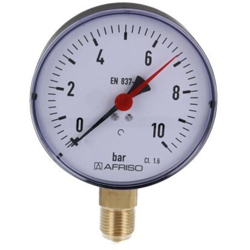 Standard-Manometer RF 100 D 201, Durchmesser 100 mm, 0-10 bar, 1/2 Zoll rad, Klasse 1,6 vertikal ...