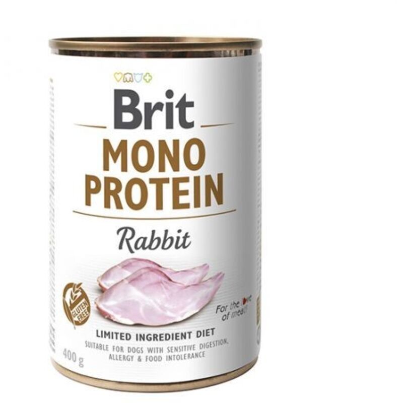 Brit Mono Protein Rabbit - Nassfutter für Hunde, 400 g - Hypoallergenes ...