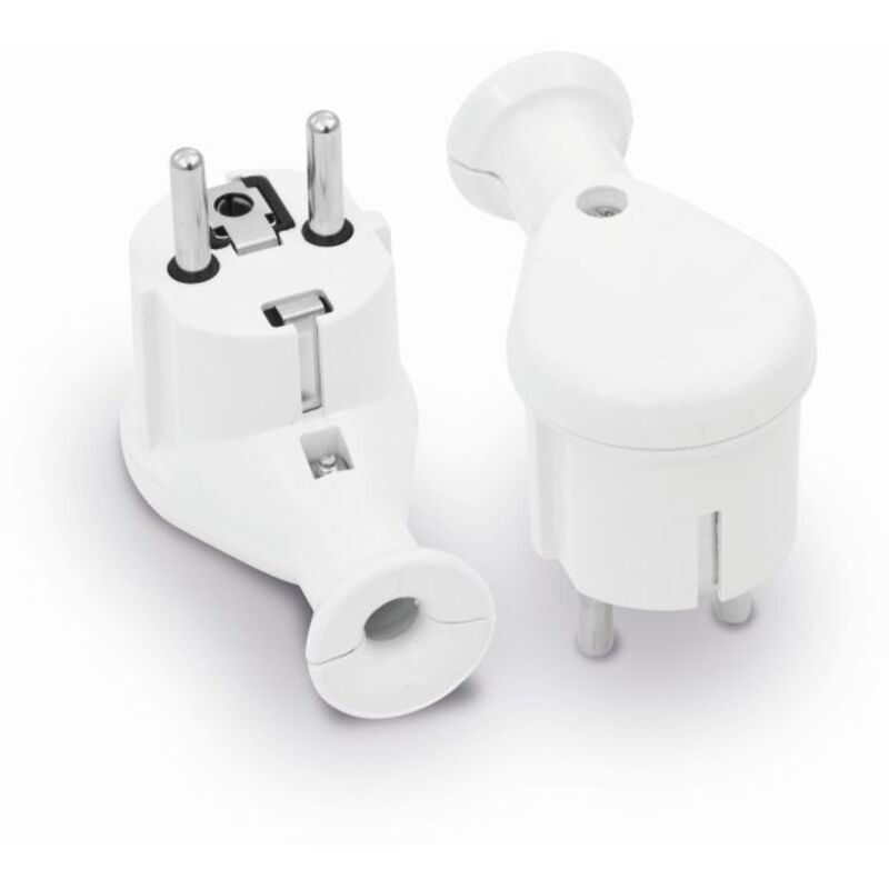 UNI-SCHUKO-WINKELSTECKER, 2P+Z 16A, 250V WEISS - VT-301-0050