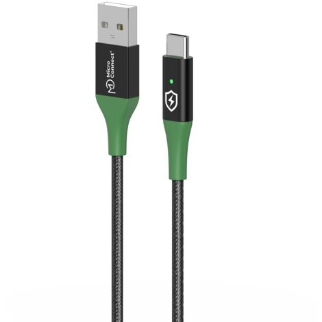 MicroConnect Smart Charge USB-A auf USB-C Kabel 1m Schwarz-Grün, MC ...