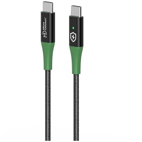 MicroConnect Smart Charge Kabel USB-C auf USB-C 2m Schwarz-Grün, MC ...