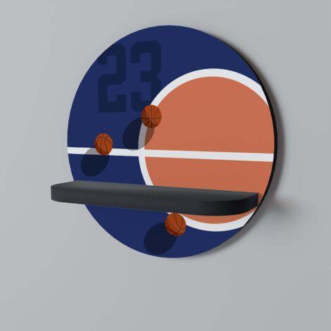 FAMOUS NUMBER 23 Rundes Regal Schwarz