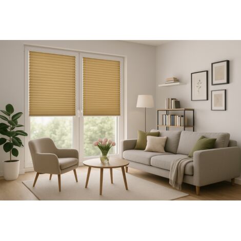 PLISSEE-ROLLO 30x200 cm - PLISSEE-ROLLO, hellbraun, nicht-invasive ...