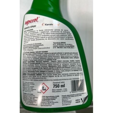 KARATE SPRAY Insektizid gegen Blattläuse und Blattlausfliegen Agrecol ...