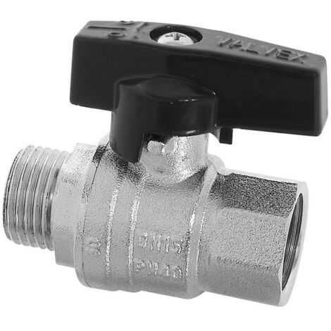 Vernickelter Kugelhahn mit Aluminium-Drosselklappe (MAl) (NW-Version) TRYTON 3/4 Zoll