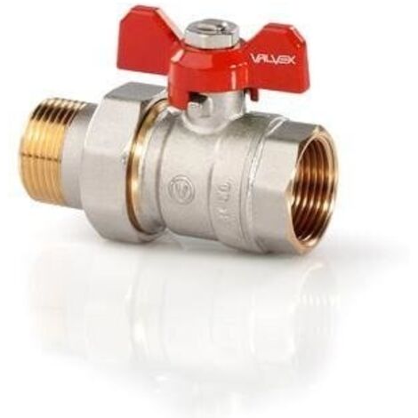 Vernickelter ORO-Kugelhahn mit Stopfbuchse mit Halbschraube mit Aluminium-Drosselklappe (MAl) 3/ ...