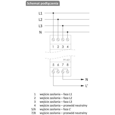 Automatischer Phasenschalter mit einstellbarer unterer und oberer Spannungsschwelle PF-421-TRMS