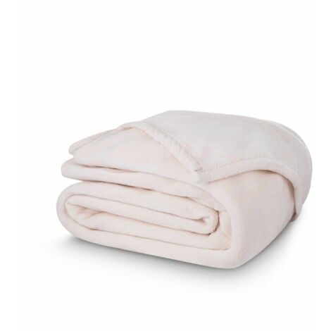 Cremefarbene Decke 150x200, flauschiger Coral-Stoff, weich und angenehm ...