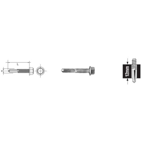 SELBSTBOHRENDE SCHRAUBE MIT SECHSKANTKOPF 5,575MM 12MM - 2 STO - 532 5,575
