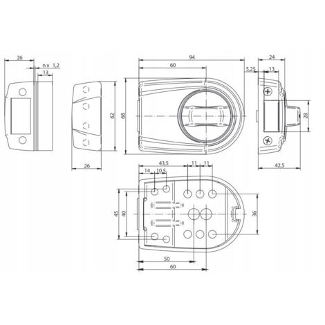GERDA SURFACE LOCK, VERSTÄRKTES GRAPHIT, 4 ZUGRIEGELSCHLÜSSEL