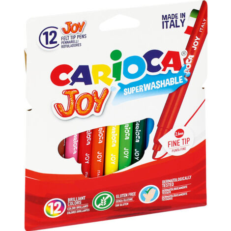 Carioca Joy Marker - 12 Farben, Polyesterspitze, mit Schloss