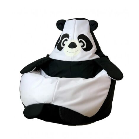 Go Gift XXL Panda Pouf - Sitzsack Schwarz und Weiß, 130x90 cm