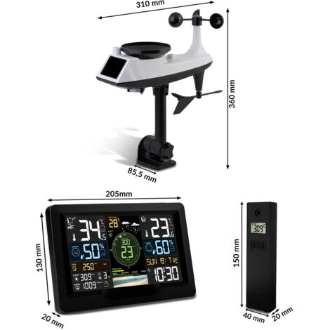 Wetterstation mit Wind- und Regensensor BD-914 schwarz