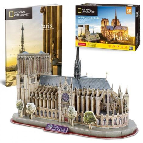 CUBIC FUN PUZZLE 3D NATIONAL GEOGRAPHIC NOTRE DAME PARIS 128 Teile. DS0986h