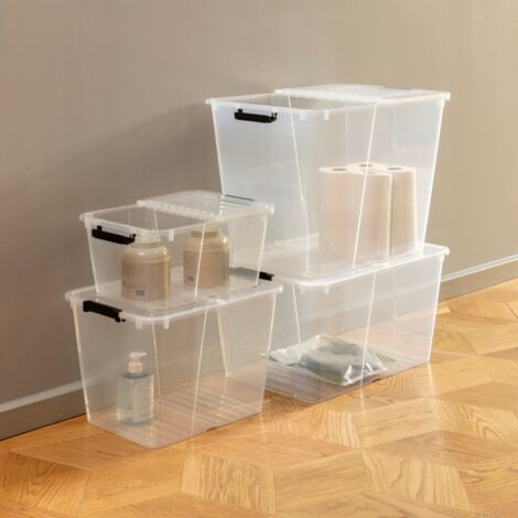 Home Box Flex 15L Organizer Aufbewahrungsbehälter mit Doppeldeckel