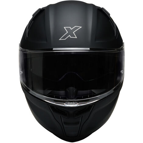 Motorradhelm Schwarz Matt Verspiegelt