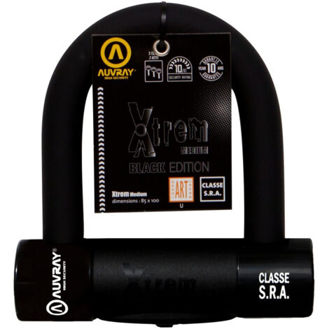 AUVRAY U-LOCK XTREM MEDIUM BLACK EDITION Verschluss - 18mm Stift, 155mm ...