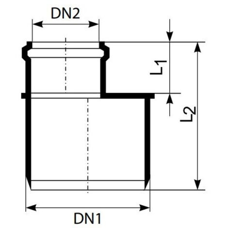 MagnaPlast HT PLUS Reduktionsrohr HTR 40/32mm 420410 Abwasser