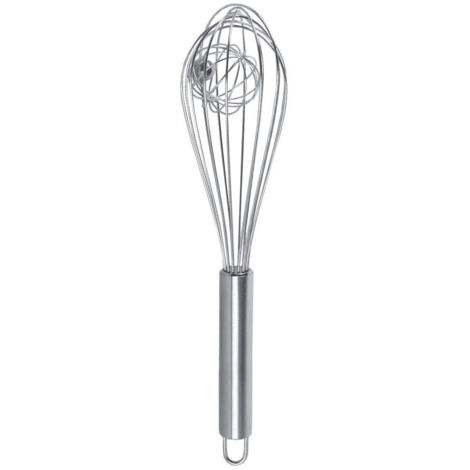 Hand whisk with extra ball in stainless steel for faster whisking