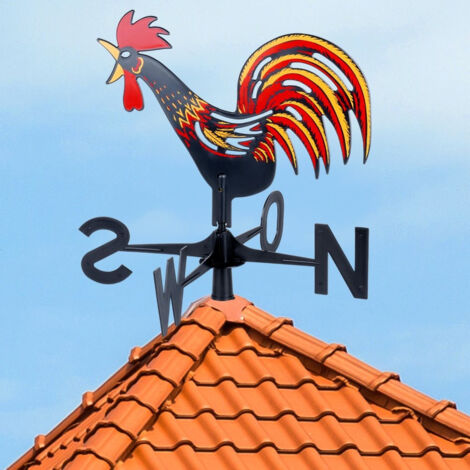 Wind vane in the shape of a rooster