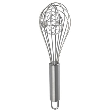 Effective hand whisk with extra ball in stainless steel