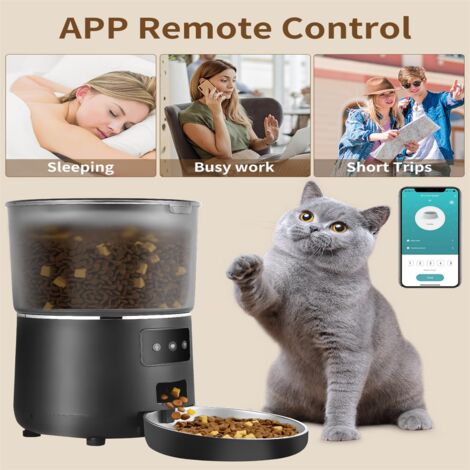 Mangeoire connectée pour chat et chien avec caméra distributeur 4 L ...