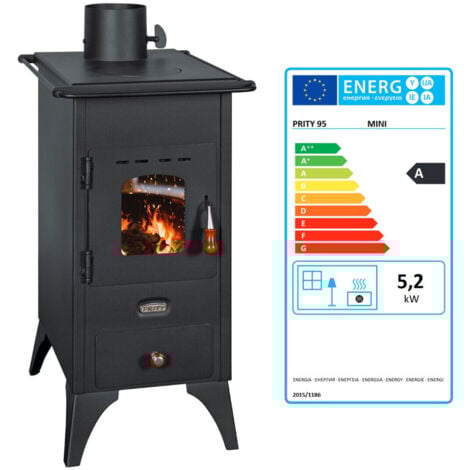 Prity Mini SP Kaminofen 5,2 kW A Kleiner Holzofen graphitschwarz