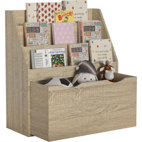 Estante de madera VCM con cajón de rodillos Estante para niños ...
