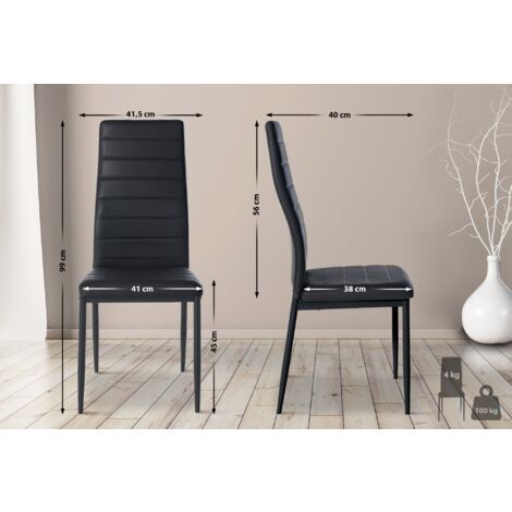 Chaises de salle a manger faciles a nettoyer lot de 4 Mayfair noires ...