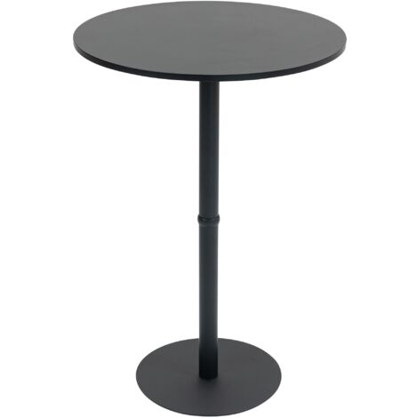 Table haute Hereford ronde Noir / Noir 75 cm
