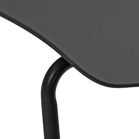 Chaise de salle a manger empilable Houma Noir siege en metal moderne ...