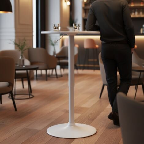 Table haut Xanten Ø 52 cm Blanc / Blanc