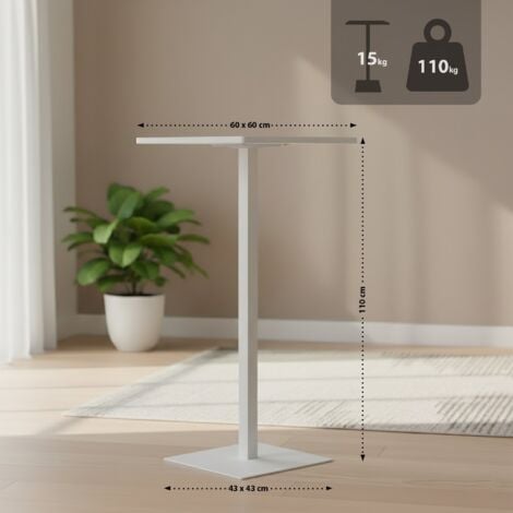 Table Haute Sharon Blanc / Blanc