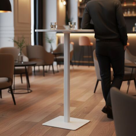 Table Haute Sharon Blanc / Blanc