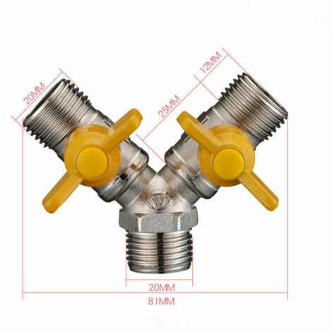 Schlauchverbinder, Gasventil-Verteiler, doppeltes Messing – 2-Wege