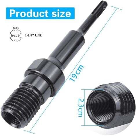 SDS Plus Adapter für 1 1/4" UNC Diamantbohrkrone, 190 mm Kernbohreradapter